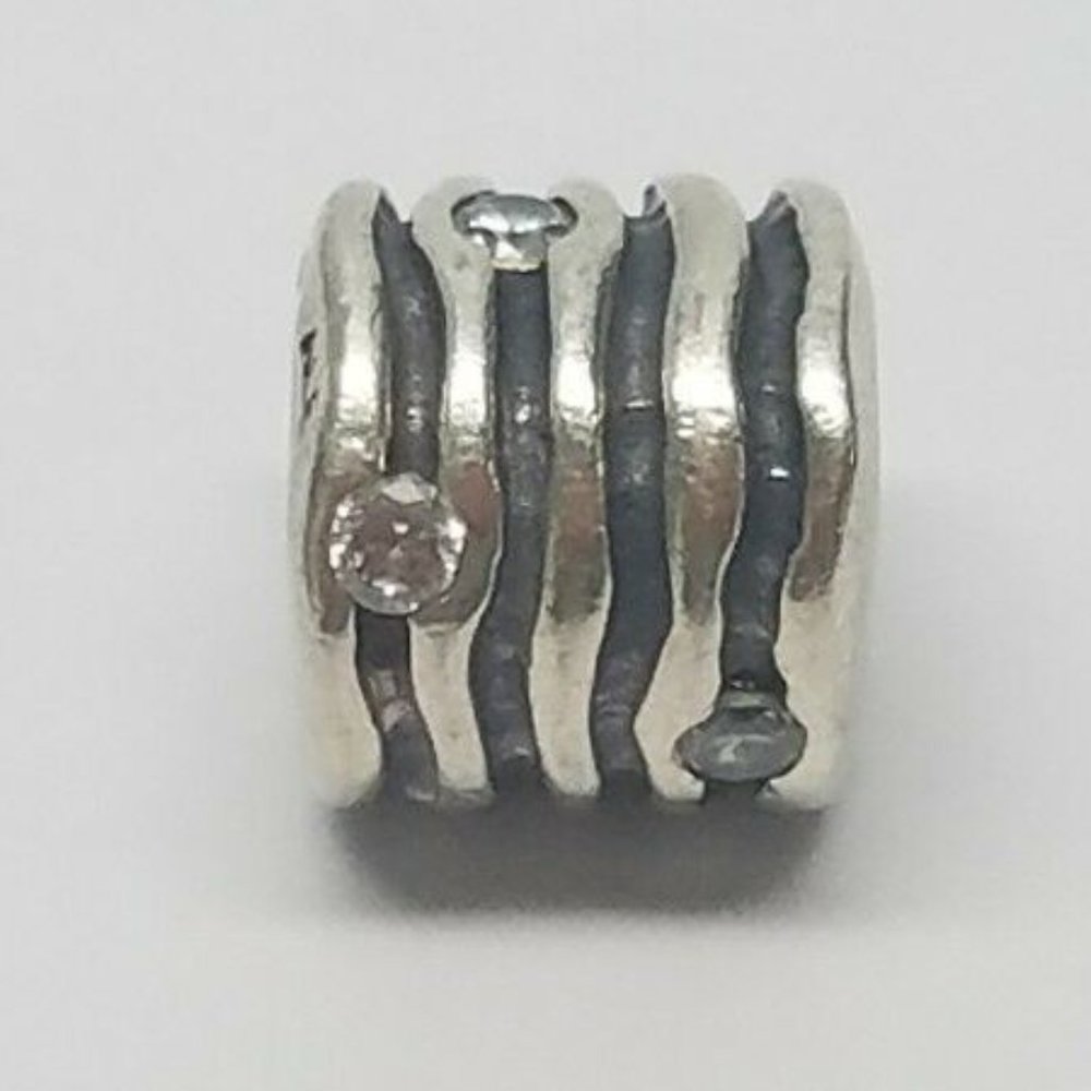Authentic Pandora Sterling Silver "Silver Line Cz" - Gem